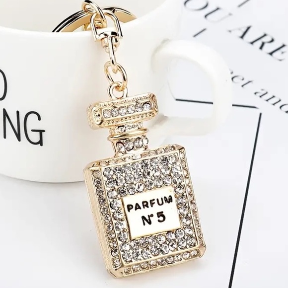 Accessories | Perfume Bottle Keychainbag Charm 5 White Gold With ...